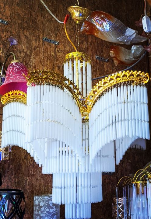Taj style Fanoos Pure White Tubes 6 Light Fanoos | Daraz.pk