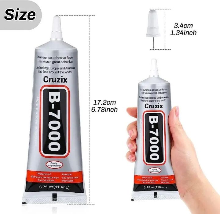 110ML B-6000 /B-7000 Clear Glue for Rhinestones, DIY B7000 Adhesive Crafts Glue Multipurpose ...