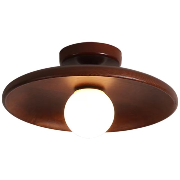 Modern Wooden Ceiling Light Log Color Walnut Wood Ceiling Lamps for ...
