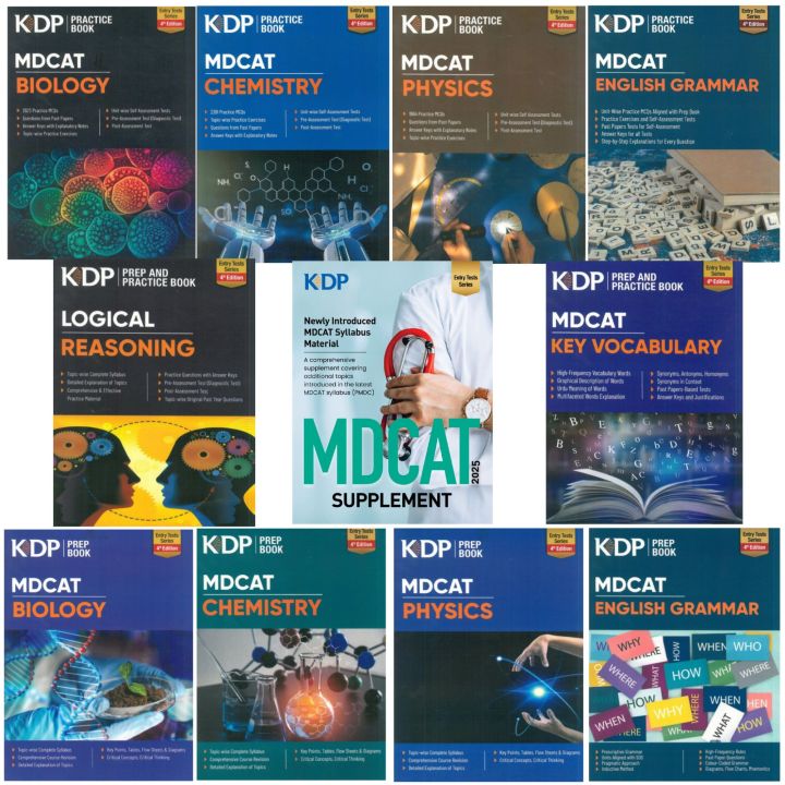 Set of 11 Kips MDCAT books KDP 4th Edition 2026: Kips Biology, Physics ...