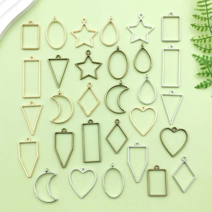 10/30pcs Open Frame Geometric Hollow Charms, UV Epoxy Resin Craft ...