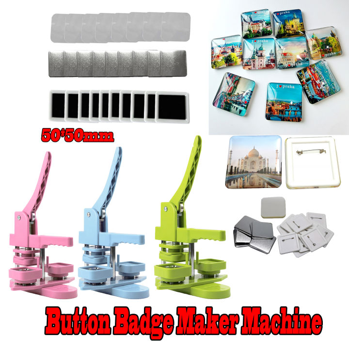 50x50mm Square Badge Maker Machine Rotary For DIY Making Refrigerator ...