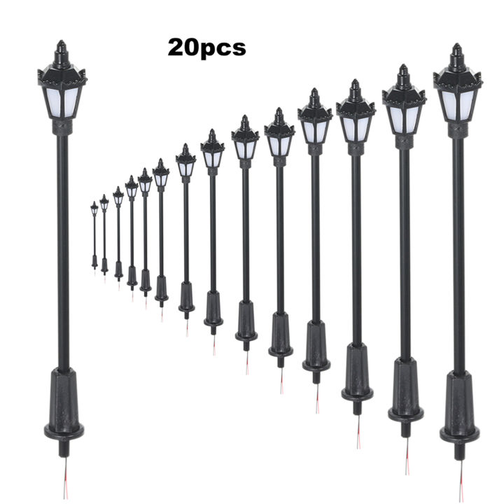 20pcs Warm White Model Street Lights Layout Lamppost Railway Train ...