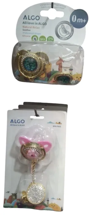 Metal pacifier with Chain Holder...BPA free Pacifier for kids... Fancy ...