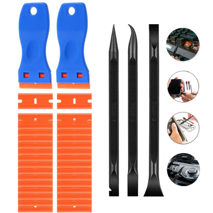 Plastic Razor Blade Scraper Kit with Plastic Razor Blades Pen Shaped ...