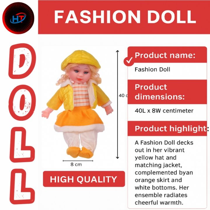 Baby Doll for Kids – 40 cm – Attractive Yellow Dress with Cap | Daraz.pk