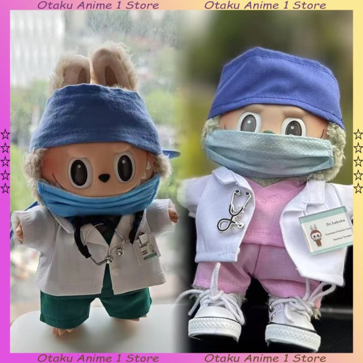 Hot Labubu Doctor Uniform Set Green Blue Surgeon Uniform 6-piece Outfit ...