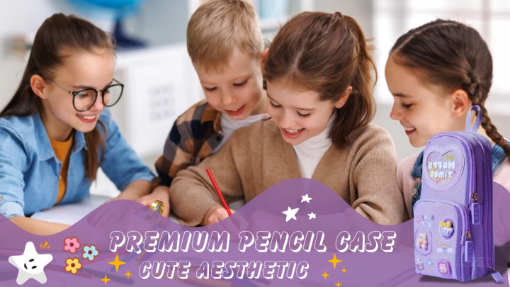Premium Pencil Case 6 Layer with 3 Compartment Cute Aesthetic Pencil ...