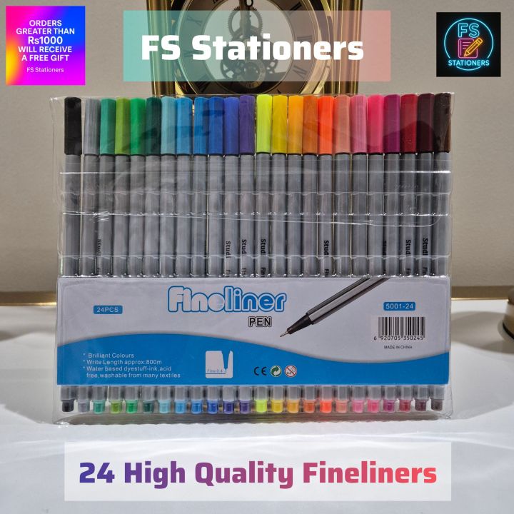 Fineliner Pen Set – 24 Vibrant Colors | 0.4mm Fine Tip | Smooth Ink ...