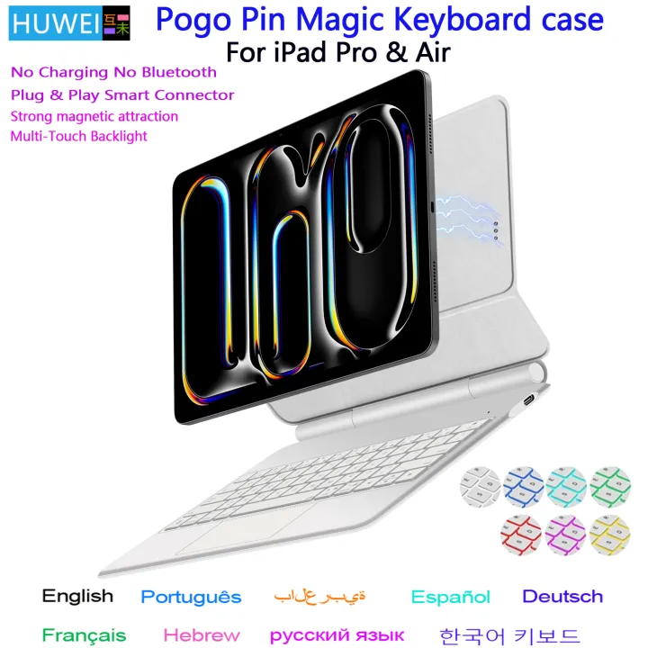 Pogo Pin Magic Keyboard Case for iPad Pro 11 13 2025 M5 M4 iPad Air 4/5 ...