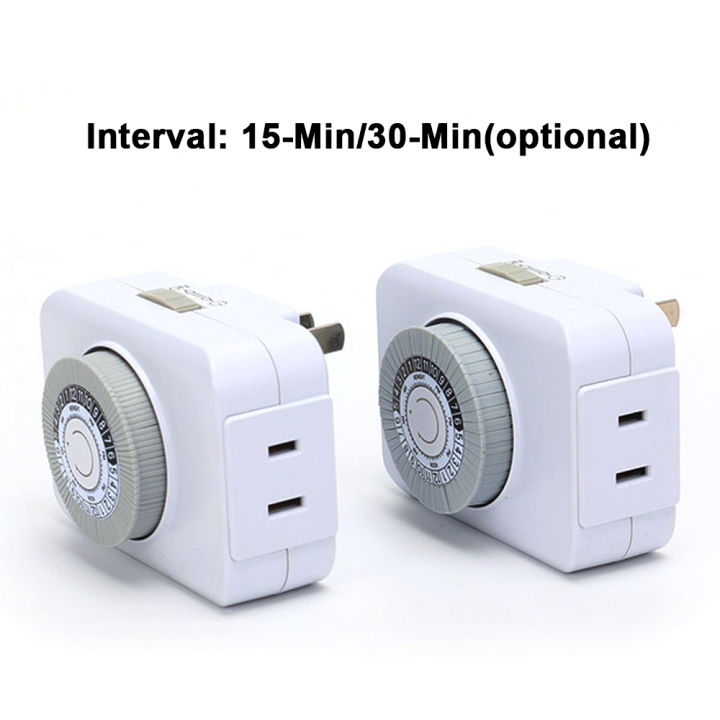 Indoor Mechanical Outlets Timer 24-Hour Programmable Plug-in Switch ...