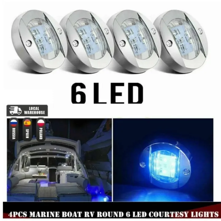 3Inch 6 Led Round Chrome Marine LED Transom Mount Stern Anchor ...
