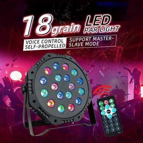 RGB 18 LED Stage Light with remote and with sound activation feature DJ ...