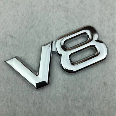 1Pcs 3D Metal Car Decoration Decal Metal Self Adhesive V8 Truck Car ...
