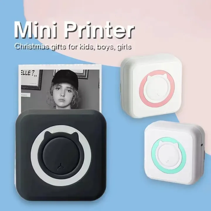 Mini Printer Portable Thermal Stickers Paper Inkless Bluetooth Wireless ...