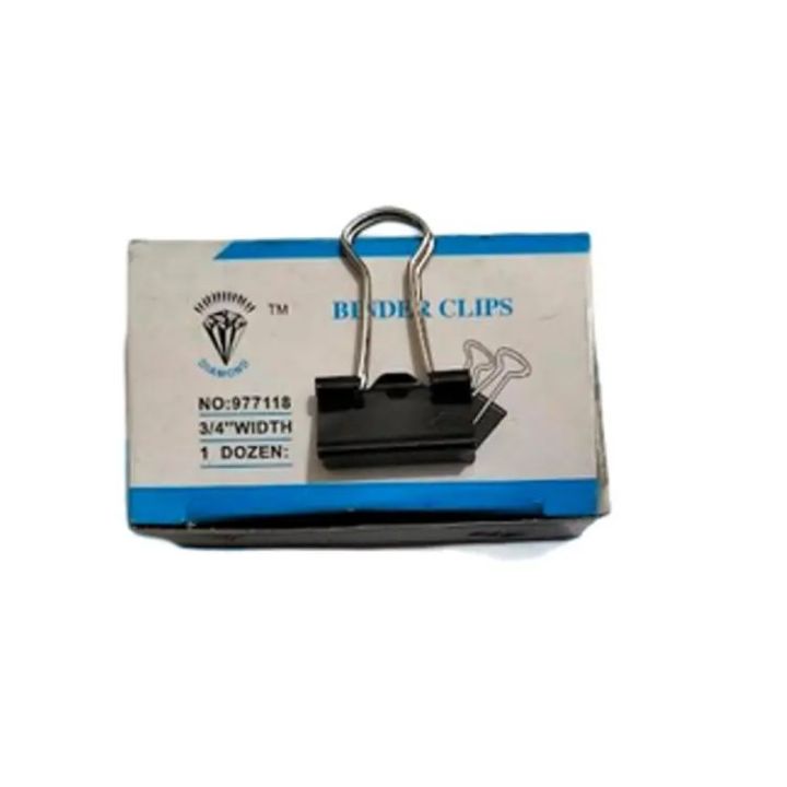 Diamond Binder Clip Black 19mm 1 Dozen | Daraz.com.bd