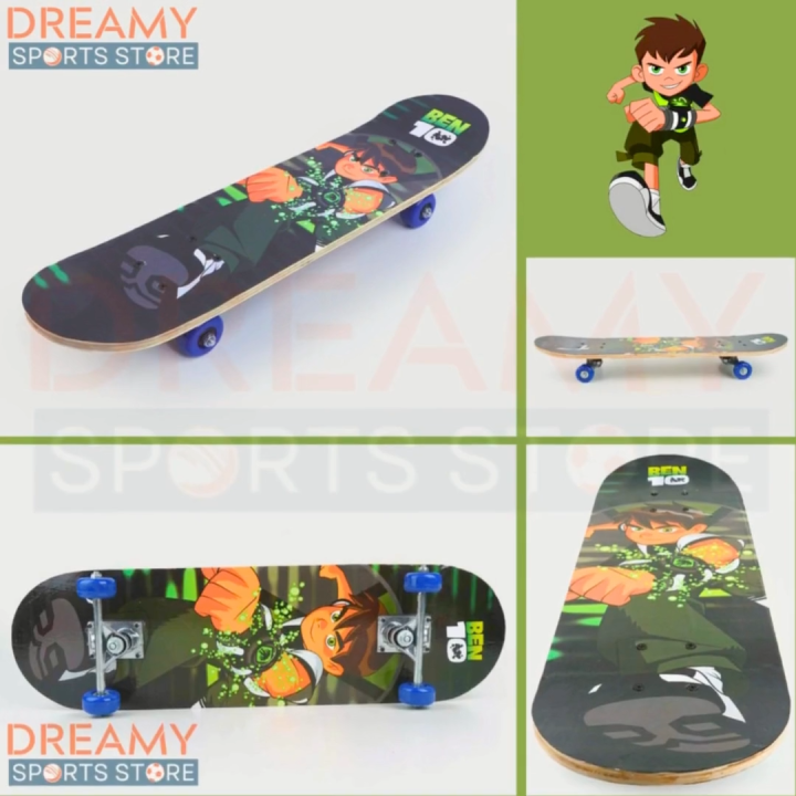 Kids Skateboard with Superhero Print | 7-Layer Maple Wood Double Kick ...