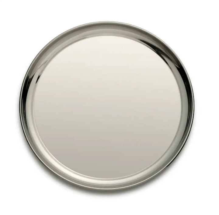 Stainless Steel Lunch, Dinner Plate Single Piece Food Table Silver ...
