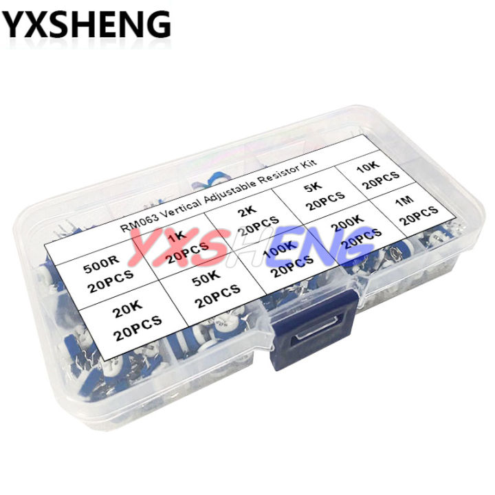 200PCS RM063 Vertical Adjustable Resistor Kit Multiturn Trimmer ...