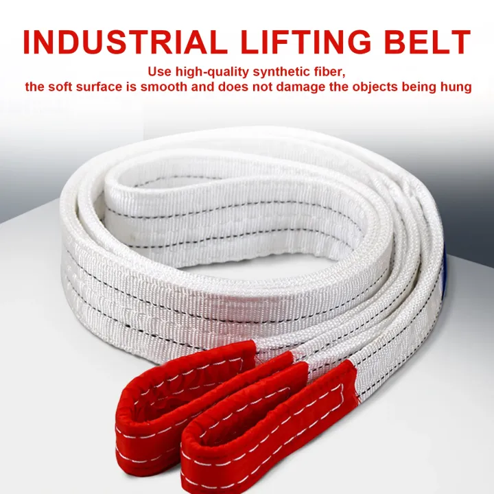 New 2Tx1M Industrial Lifting Belt Wear Resistant White Flat Lifting ...