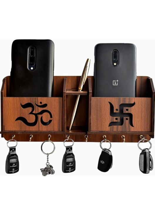 Wood Om Swastik Key Holder For Home/office/kitchen/key holder for wall ...
