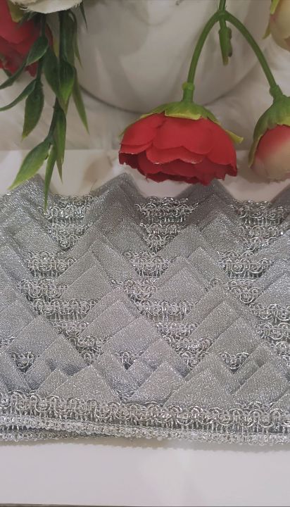 Fancy Tissue Samosa Lace Fabric 4 Yards | Daraz.pk