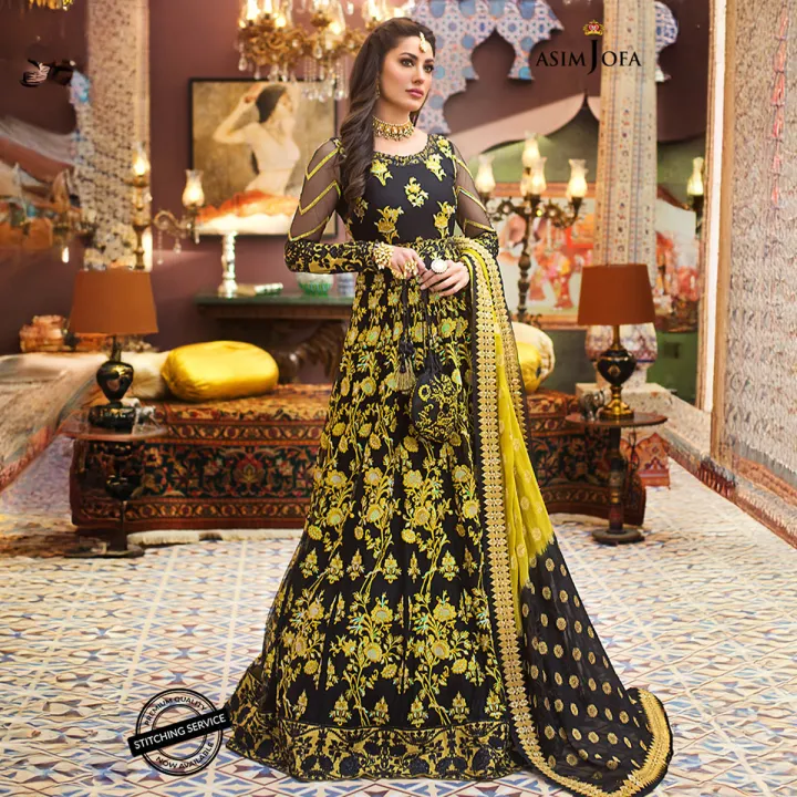 Asim Jofa 3 Piece Unstitched Collection for Woman and Girls - Ajf-01 ...