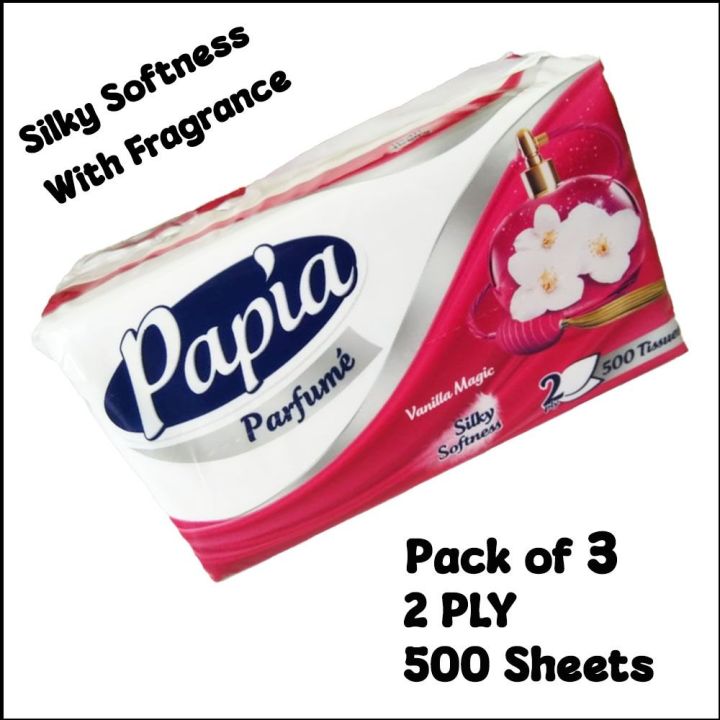 Papia Perfumed Tissue Paper - 500 Tissues - Pack of 3 | Daraz.pk