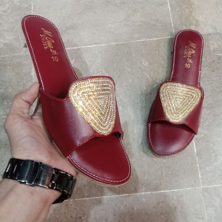 Women Fancy Flat Sandals Wedding Bridal Ladies Flat Chappals | Daraz.pk