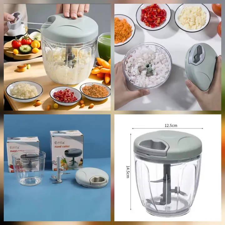 Eotia Blade Chopper,Manual Food Chopper, Vegetable Cutter, 3 Blade ...