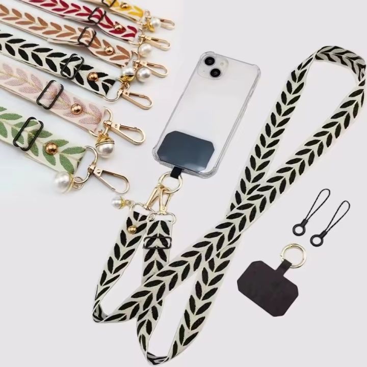 Long Universal Adjustable Leaf Phone Lanyard for Women Crossbody Single ...