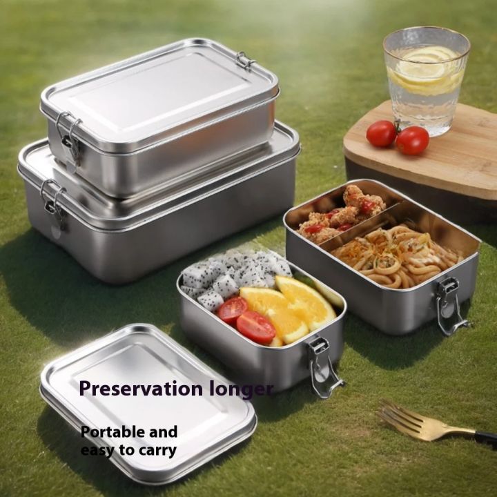 Stainless Steel Bento Box Metal Lunch Box Food Storage Containers with ...