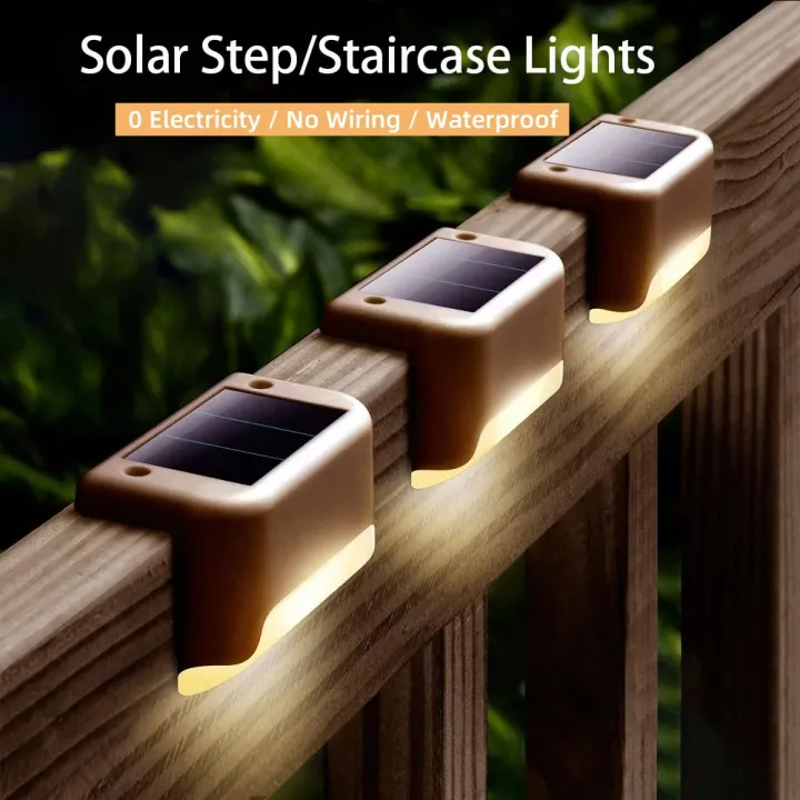 LED Solar Staircase Light Outdoor Waterproof Wall Lights LED Solar ...