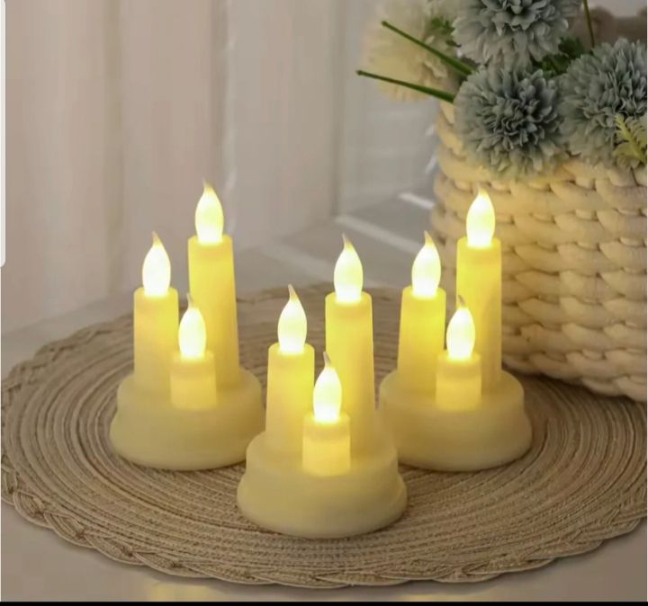 The image show 3 flameless electronic candle cell operated f | Daraz.pk