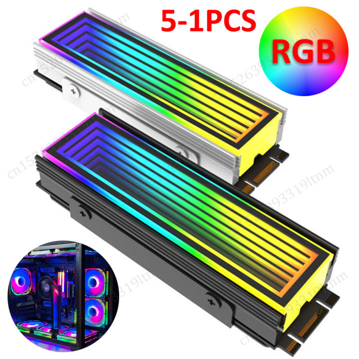 CNC Aluminum RGB M.2 2280 SSD Heatsink M2 Radiator 5V 3PIN ARGB AURA Sync M.2 Nvme Heat Sink ...