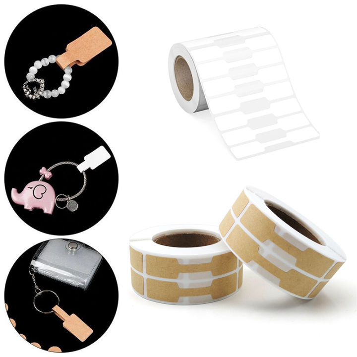 500PCS/Roll Jewelry Price Labels Blank Adhesive Ring Necklace Tags ...