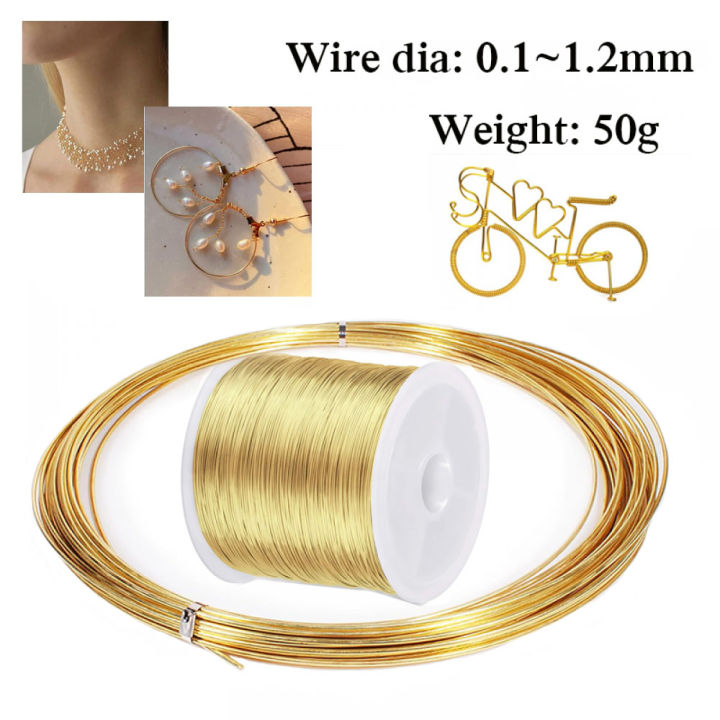 50g Solids Brass Wire 0.1mm to 1.2mm Multi-Gauge Craft Wire for Jewelry ...