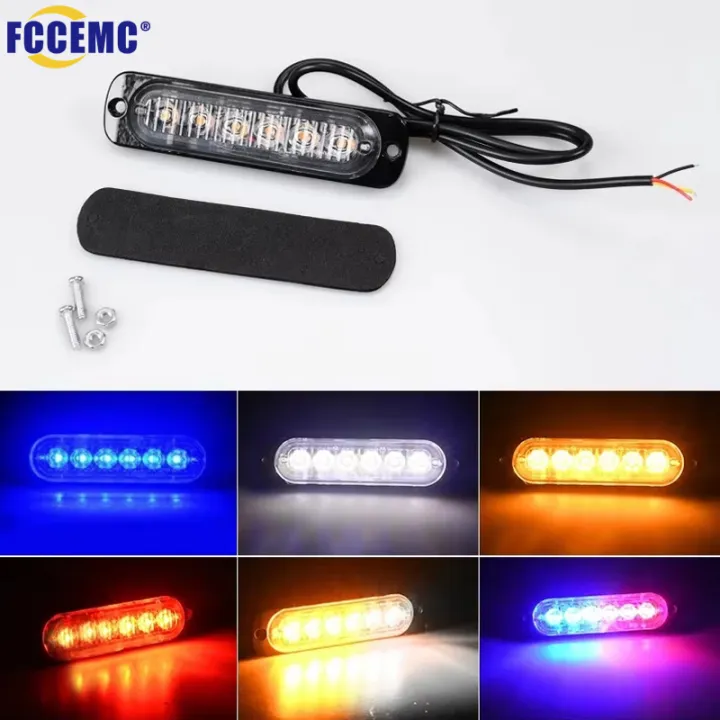 1X Truck LED Strobe Police Warning Light 6SMD Grille Flashing Side ...