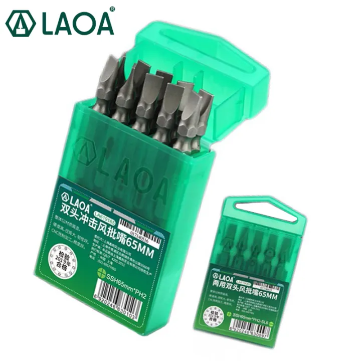 LAOA 10pcs Screwdriver Bits 65mm Slotted Phillips Screwdriver PH2 ...