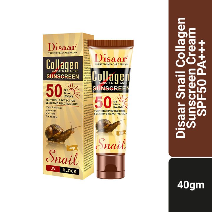 Disaar Snail Collagen Sunscreen Cream SPF50 PA+++ 50gm | Daraz.com.bd