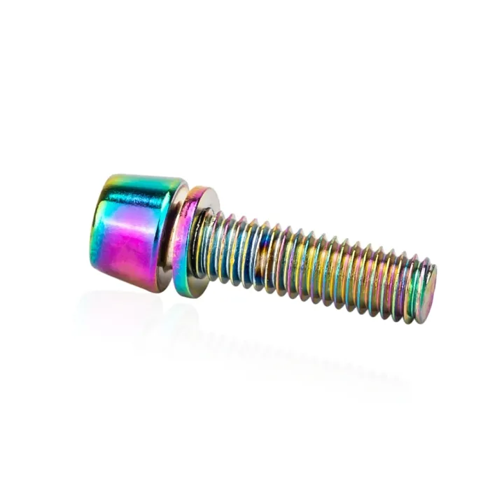 ZTTO Bicycle Rustproof Steel Stem Screw Colorful Rainbow Bolt Thread ...