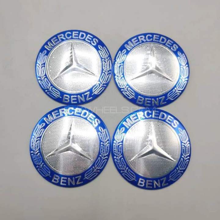 4pcs 65mm aluminum Mercedes Benz Wheel Centre Caps Sticker Decals ...