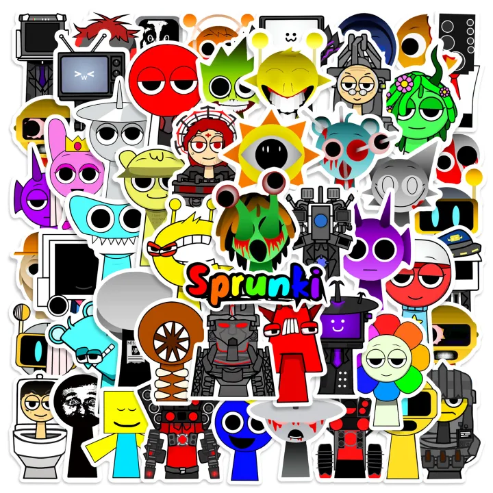 52PCS/Pack New Sprunki Stickers Incredibox Sprunki Decals For Phone ...