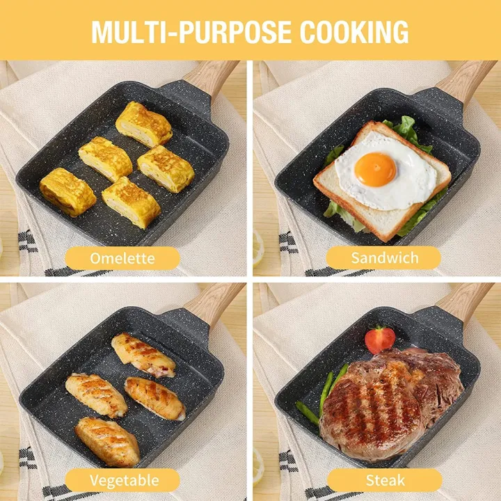 Nonstick Rectangular Pan Japanese Omelette Egg Roll Pans with ...
