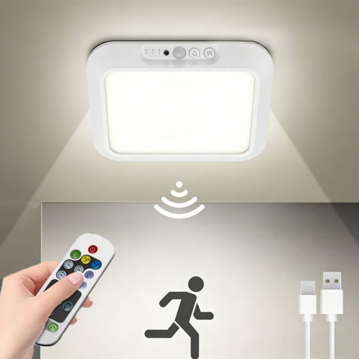 Rechargeable Remote Control Ceiling Light 3 Lighting Modes Wireless ...