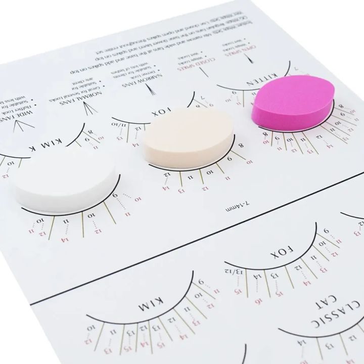 Beginner Lash Map Chart Wispy Lashes Pratice Chart Eye Shape Sponges Reusable Lash Extension ...