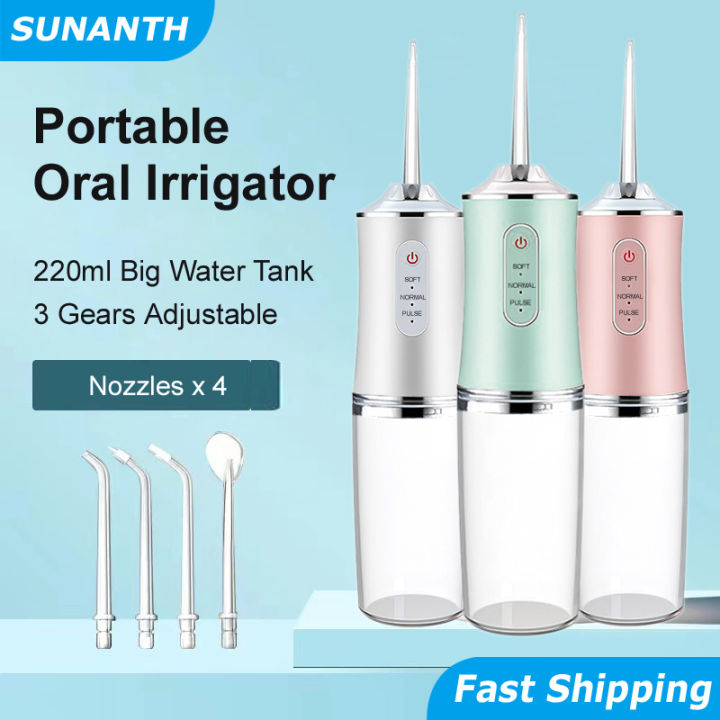 Portable Oral Irrigator Rechargeable 3 Modes 4 Jet Tips Mouth Washing ...