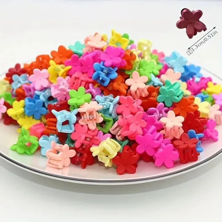 50Pcs Girls Cute Cartoons Hair Clips Small Claw Clip Flower Star Small ...