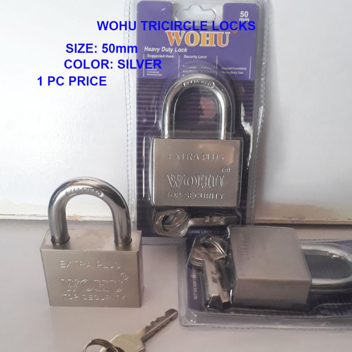 WOHU Tricircle Pade Lock 50mm, China Lock, Door Lock, Pad Lock | Daraz.pk