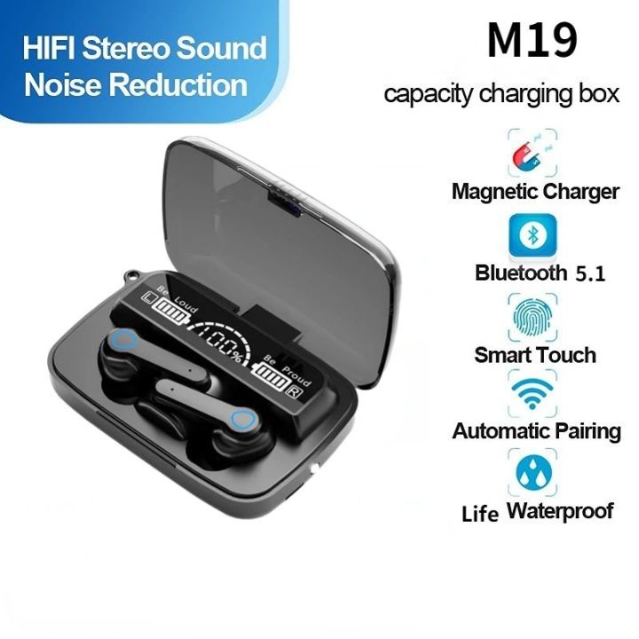 musical super sounds Earbuds M19 TWS Wireless Headphones with Touch Control Gaming Bluetooth In ...